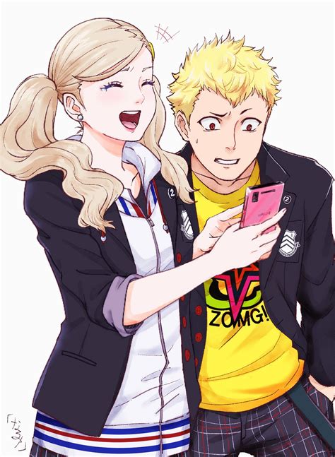 Takamaki Anne And Sakamoto Ryuuji Persona And 1 More Drawn By Narumi
