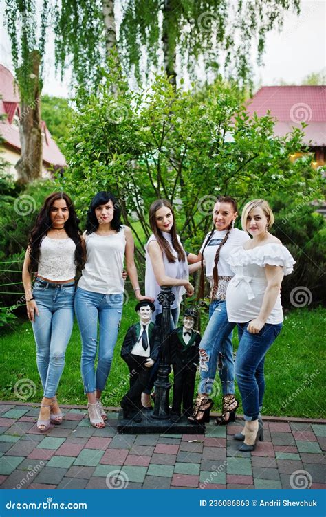 Girls Having Fun While Posing Outside In The Park On The Bachelorette