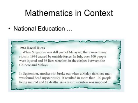 Ppt Mathematics In Context The Future Of Mathematics Education