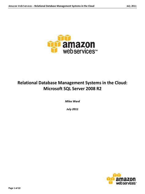 Aws Rdbms Ms Sqlserver Pdf Pdf Amazon Web Services Microsoft Sql