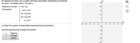 Solved An Objective Function And A System Of Linear