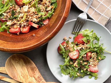 Strawberry Arugula And Farro Salad Bread And Abode