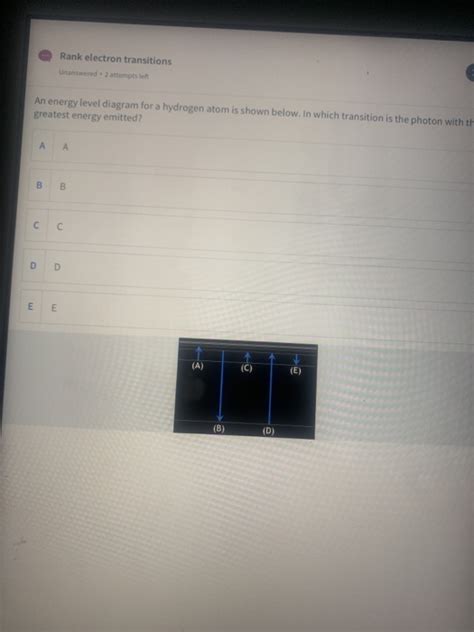 Solved Rank Electron Transitions Unanswered 2 Attempts Lote