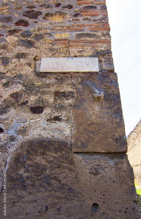 A Stone Penis On The Wall Of A Building In Pompeii Pointing The Way To The Brothel Campania