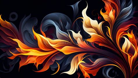 A Bold Abstract Flowing Flames Background Generative Ai Illustration