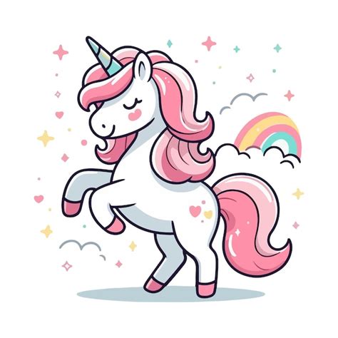 El Lindo Dibujos Animados Rainbow Unicorn Png Clipart Para La Camiseta
