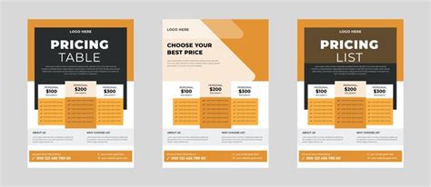 Premium Vector Pricing Sheet Flyer Vector Pricing Table For Websites