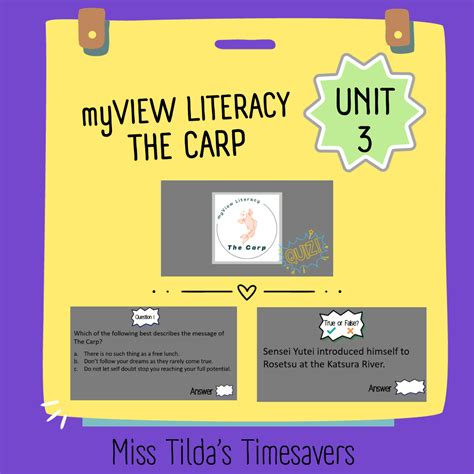 The Carp Quiz Myview Literacy 5 Made By Teachers