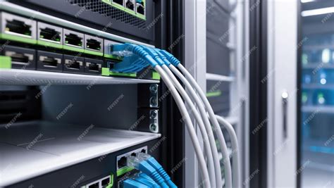 A Modern Data Center Showcasing Organized Server Racks And Network