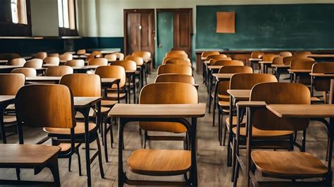 Empty Classroom Back To School Concept In High School Classroom