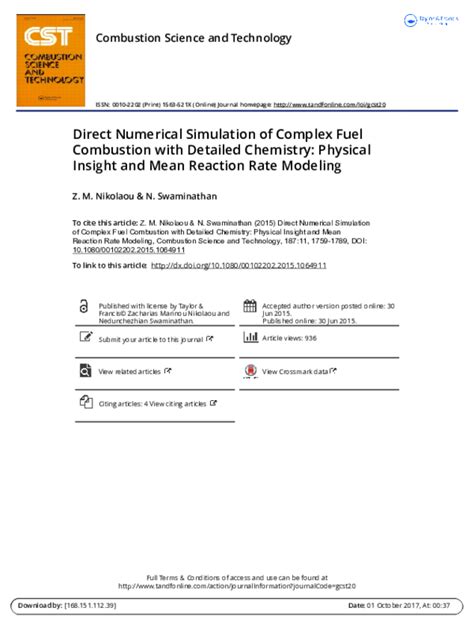 Pdf Direct Numerical Simulation Of Complex Fuel Combustion With Detailed Chemistry Physical