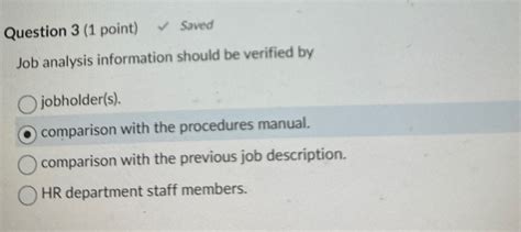 Solved Question 3 1 ﻿pointsavedjob Analysis Information