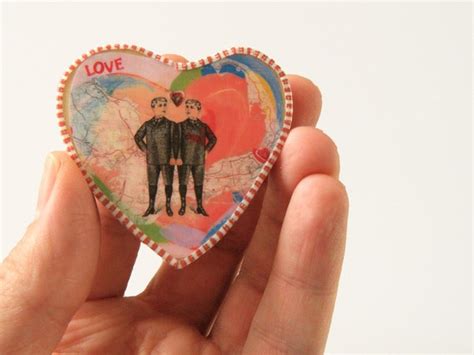 Same Sex Magnet Cape Cod Provincetown Gay Wedding Heart Shaped Magnet