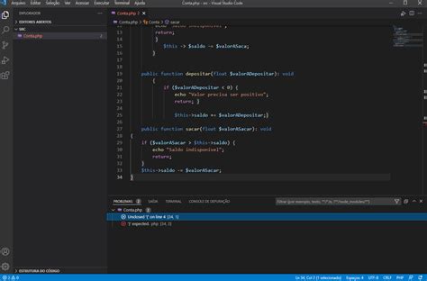 Erro No Editor De Código Orientação A Objetos Com Php Classes