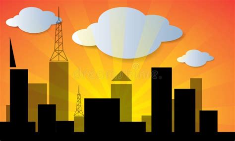City Sunset Vector Stock Vector Illustration Of Metro 45095754