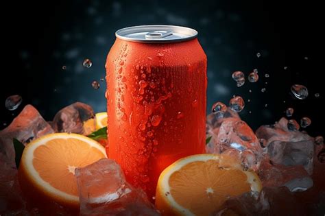 Premium Ai Image A Refreshing Summer Drink Nestled In A Chilled Can