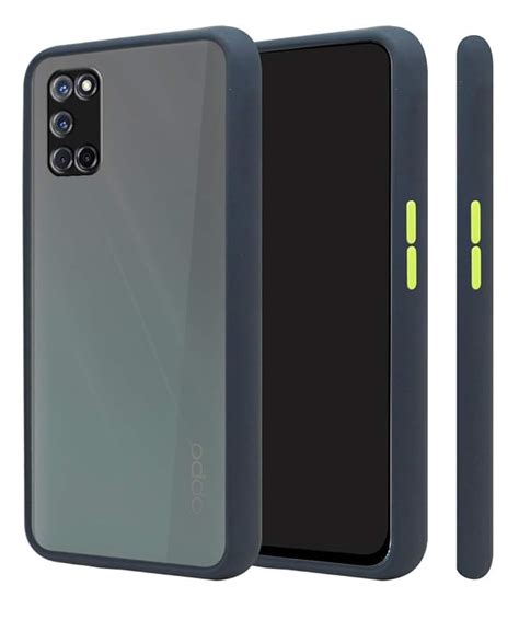 Indiacase Smoke Protective Back Cover For Oppo A72 Hard Clear Back Shockproof Soft TPU Bumper