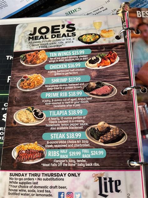 Menu At Flanigans Seafood Bar And Grill Boca Raton