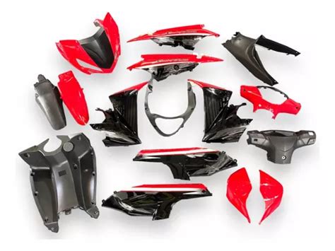 Kit De Plasticos Completo Gilera Smash Rr Negro Rojo
