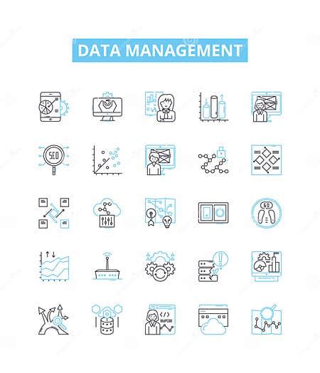 Data Management Vector Line Icons Set Data Management Storage