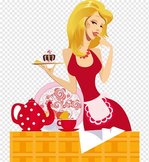 Torte Sponge Cake 빨간 벨벳 케이크 생과자 요리사 일러스트 만화 소녀 음식 패션 소녀 패션 Png
