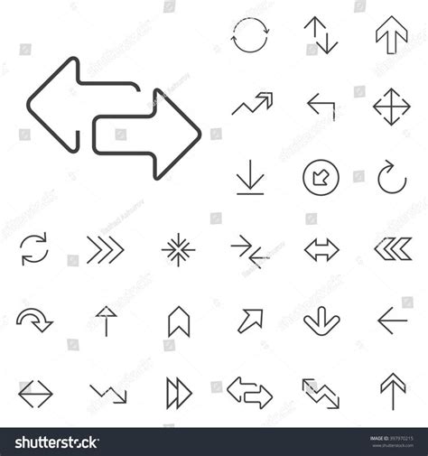 Linear Arrow Icons Set Universal Arrow Stock Vector Royalty Free 397970215 Shutterstock
