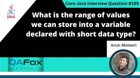 Range Of Values We Can Store Into A Variable With Short Data Typecore