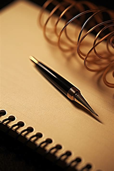 An Open Notebook With A Pen And Page Filled With Paper Background Wallpaper Image For Free