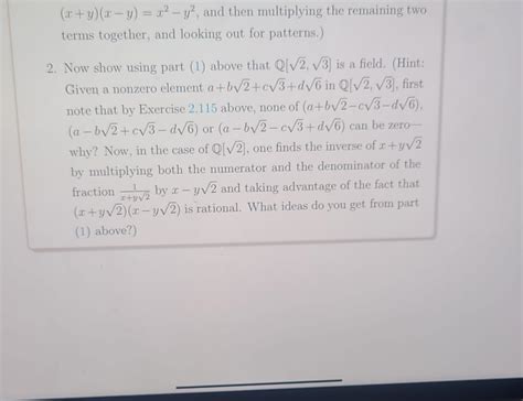 Solved Xyx−yx2−y2 And Then Multiplying The Remaining