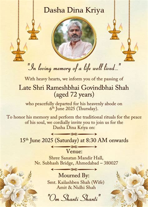 Pedda Karma Invitation Templates Free And Premium