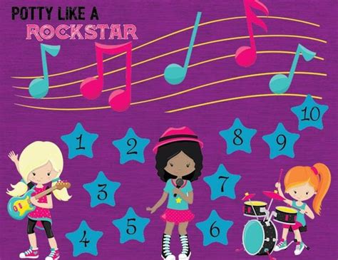 INSTANT DOWNLOAD Printable Chore Chart Potty Chart Reward Chart Pirate Girls