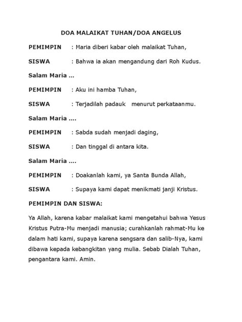 Doa Malaikat Tuhan | PDF