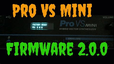 Behringer Pro Vs Mini Firmware Update 2 0 0 Youtube