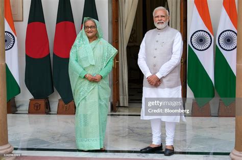 Sheikh Hasina Bangladeshs Prime Minister Left And Narendra Modi