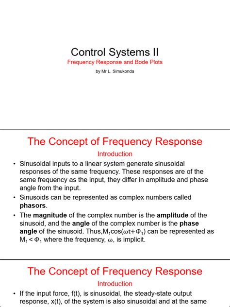 Lecture 4 Frequency Response Pdf Waves Teaching Methods And Materials