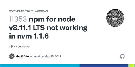 Npm For Node V8 11 1 LTS Not Working In Nvm 1 1 6 Issue 353