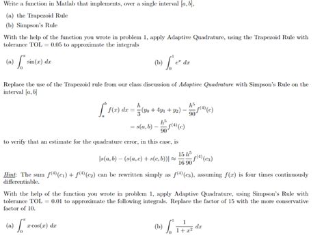 Solved Write A Function In Matlab That Implements Over A Chegg