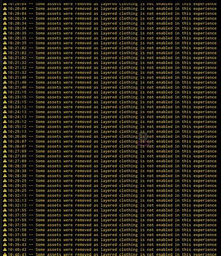 Layered Clothing Warnings Clogging Up Console Engine Bugs Developer