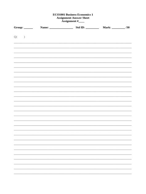 Eco1001 Assignment Answer Sheet Pdf