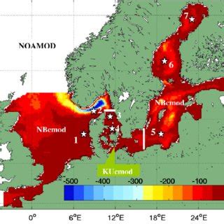 Three Level Nested Model Domain Together With Bathymetry Used In