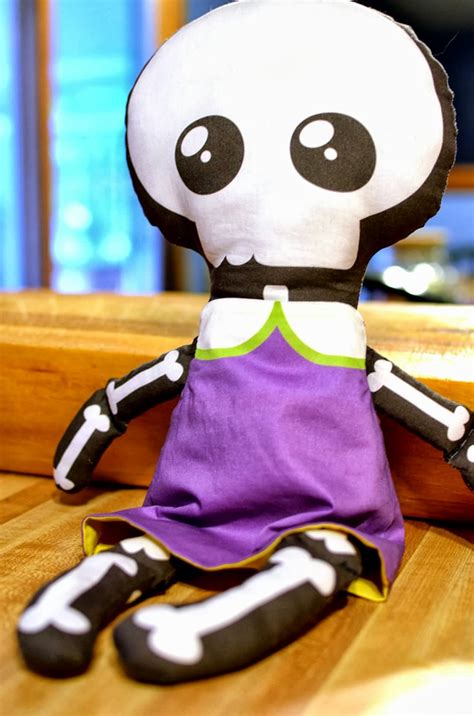 Boogie Beans Loving Skeleton Ragdoll Cut And Sew Fabric