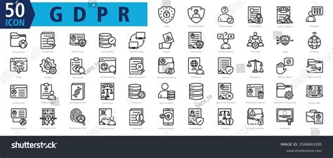 Gdpr Icon Set Pseudonymisation Anonymization Privacy Stock Vector