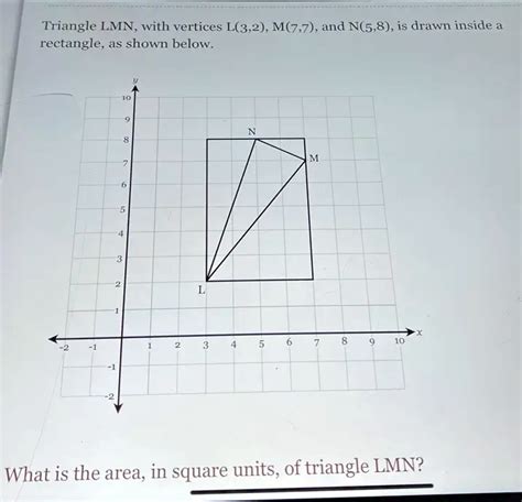 Solved Triangle Lmn With Vertices L M And N Is Drawn Inside Rectangle As