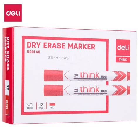 Buy Deli Eu00140 Dry Erase Bullet Tip Marker 2 0mm Red Pkt 12pcs