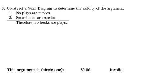 3 Construct A Venn Diagram To Determine The Validity