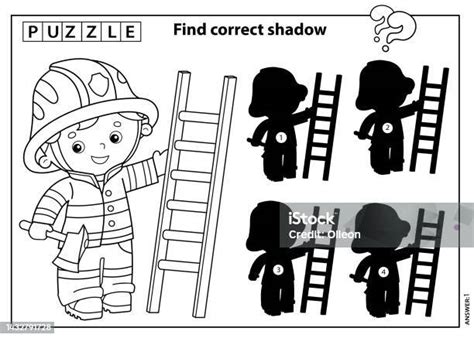 Jeu De Puzzle Pour Les Enfants Trouvez Lombre Correcte Coloriage