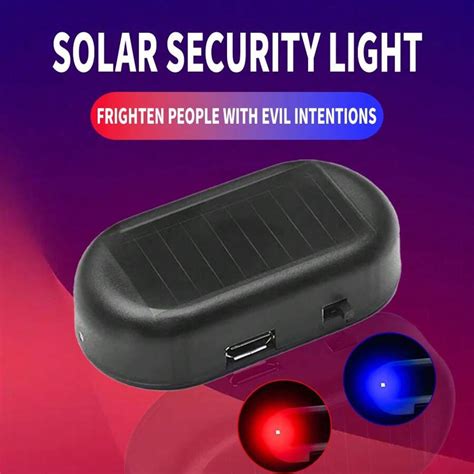 Solar Powered Warning Light Simulated Car Anti Theft Security Sensor