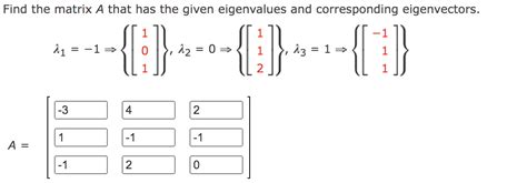 Solved Find The Matrix A That Has The Given Eigenvalues And Chegg