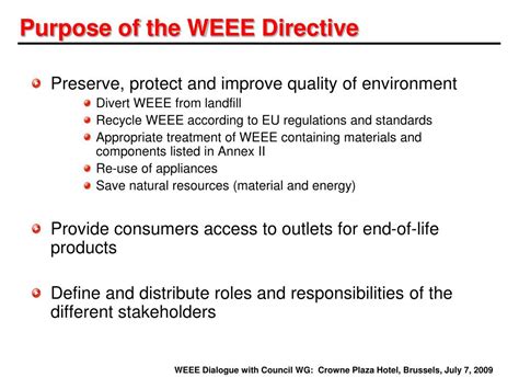 Ppt Weee Directive Observations And Experiences And Views For A Way