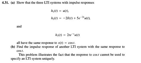 Solved A Show That The Three LTI Systems With Chegg Com